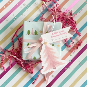 Pink Christmas Tree Tags| Pink Christmas Gift Tags| Pastel Holiday Gift ...