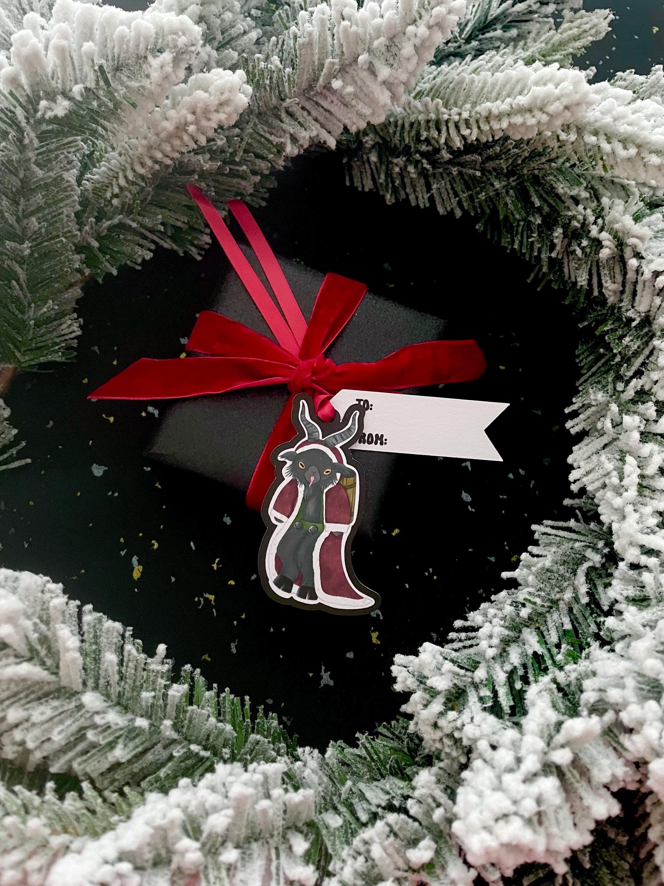 Merry Krampus Gift Tags | Goth Christmas Gift Tags | Creepy Holiday ...