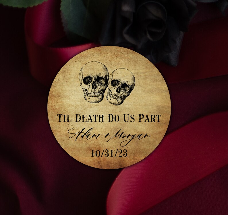 Til Death Do Us Part Stickers Gothic Wedding Favor Stickers - Etsy