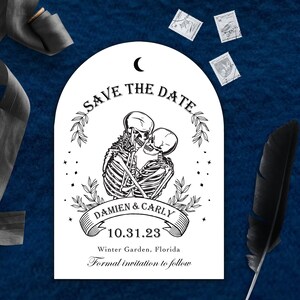 Skeleton Save the Date| Till Death Do Us Part Save the Date| Gothic ...