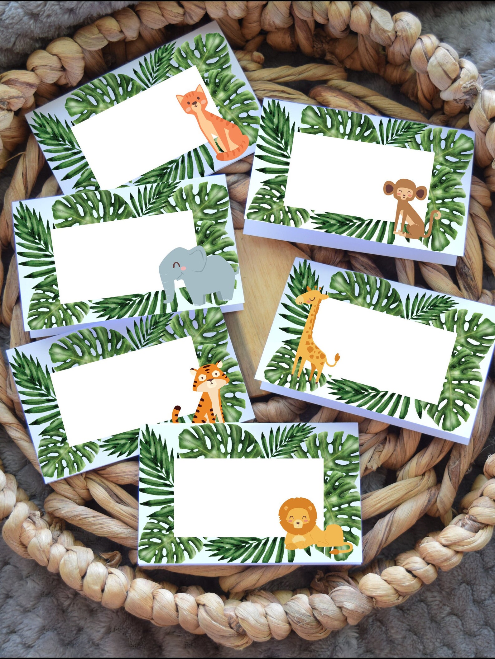Printed Jungle Place Cards Jungle Food Tent Cardssafari | Etsy
