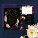 Dark Floral Wedding Invitation Purple Moody Invitation Black Botanical ...