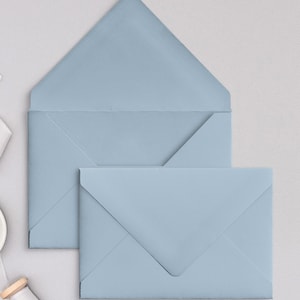 Dusty Blue Matte Envelopes| A7.5 Blue Envelopes| Light Blue Envelopes ...