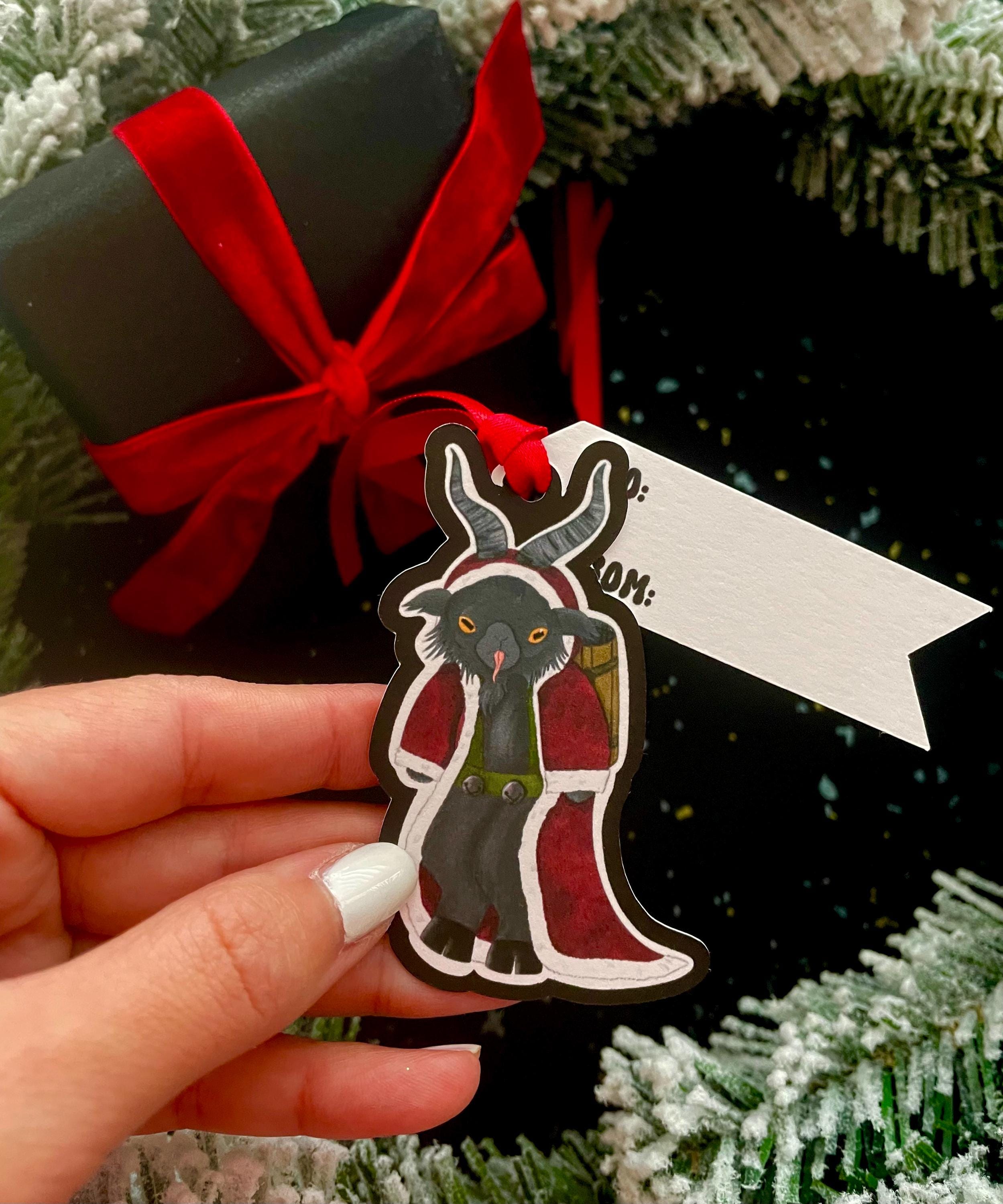 Merry Krampus Gift Tags | Goth Christmas Gift Tags | Creepy Holiday ...