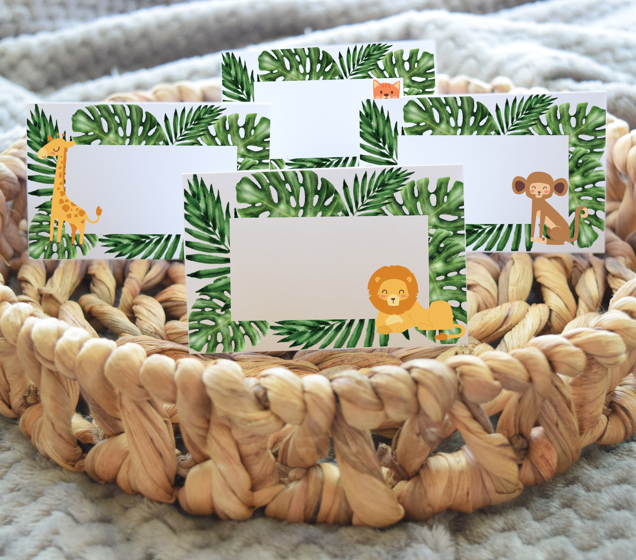 Printed Jungle Place Cards Jungle Food Tent Cardssafari | Etsy