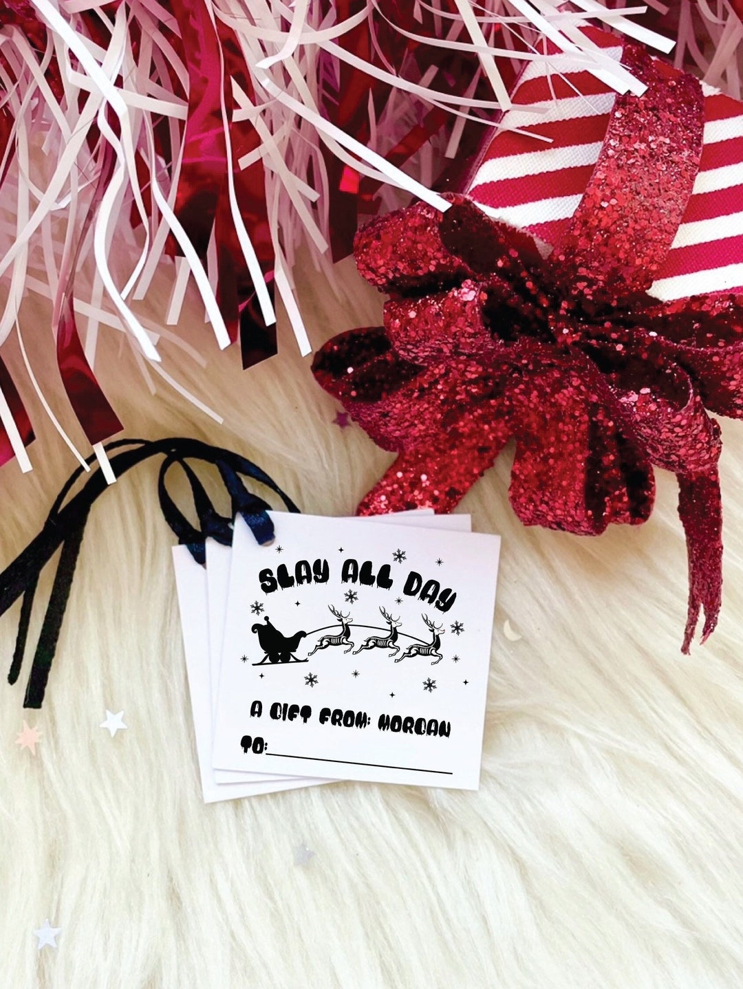 Personalized Goth Christmas Gift Tags | Creepy Holiday Tags| Creepy ...