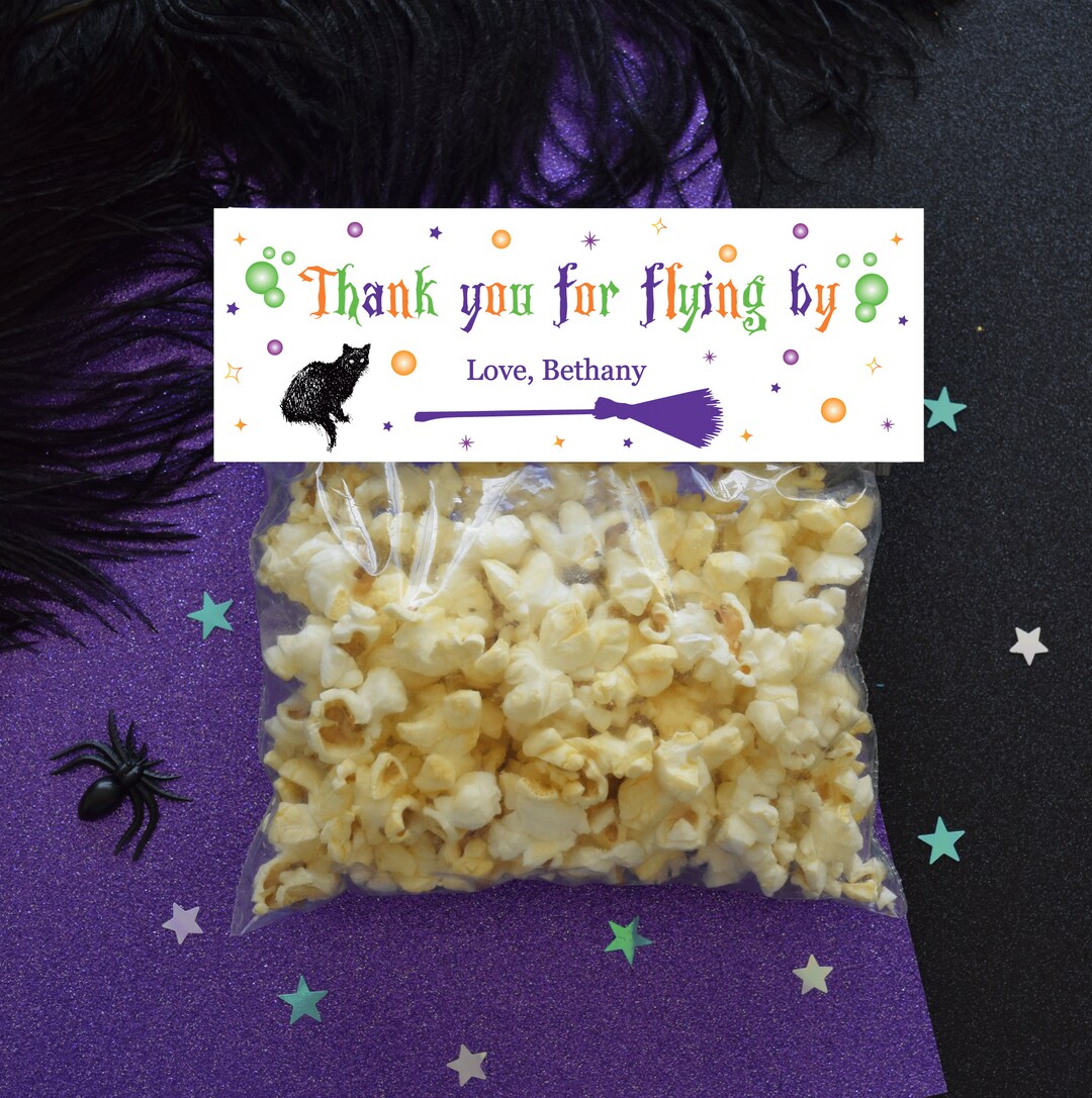 Personalized Halloween Labels Halloween Bag Topper Witch Party Favor ...