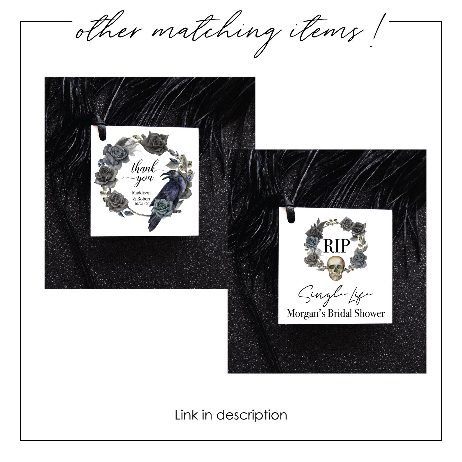 RIP Single Life Invitation Gothic Bridal Shower Invitation | Etsy