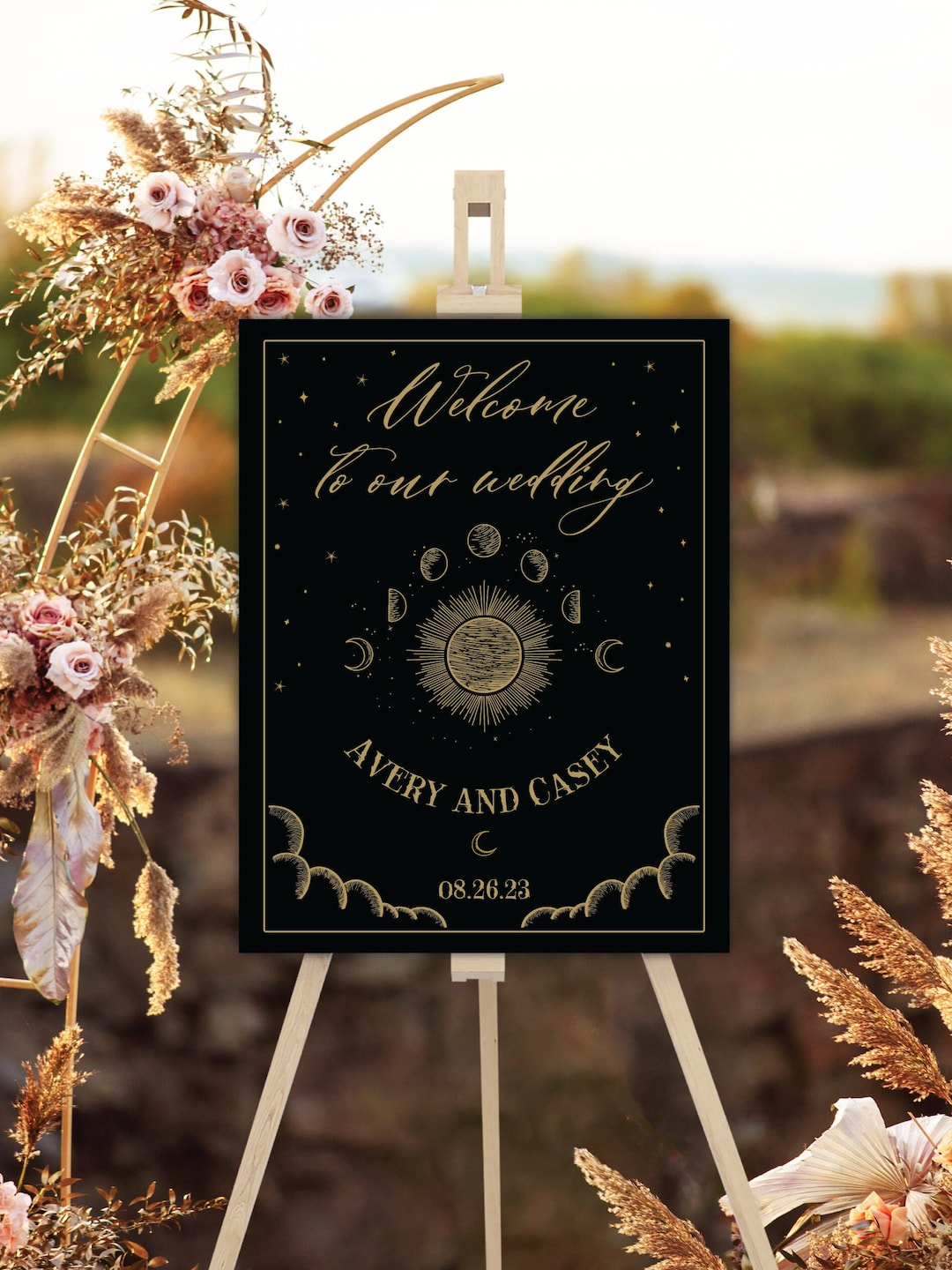 Celestial Welcome Wedding Sign| Tarot Wedding Sign| Witchy Wedding Sign ...