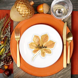 Maple Leaf Place Cards | Thanksgiving Place Cards | Fall Wedding Escort ...