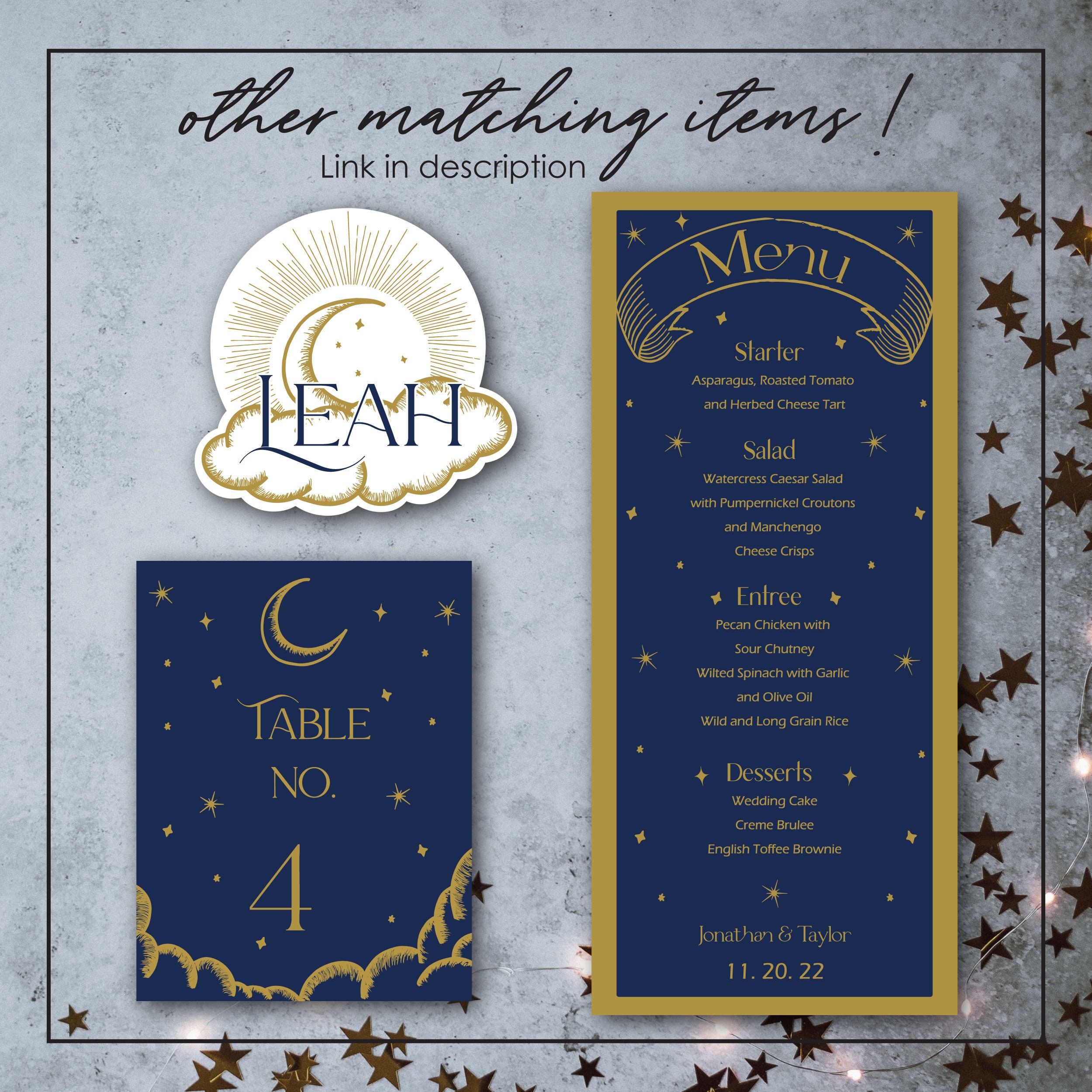 Celestial Wedding Table Numbers Starry Night Table Numbers - Etsy