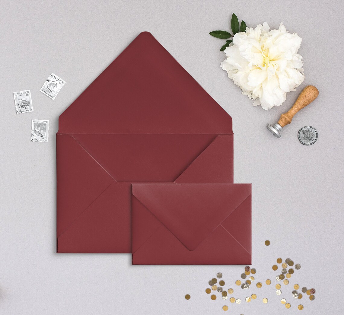 Scarlet Red Invitation Envelopes Dark Red A7 Envelopes Matte - Etsy