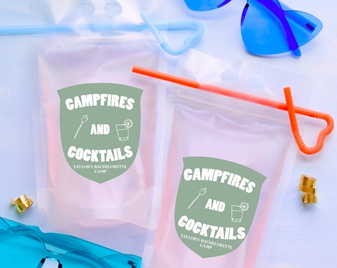 Camp Bachelorette Party Drink Pouches Reusable Bridesmaid Booze Bag ...