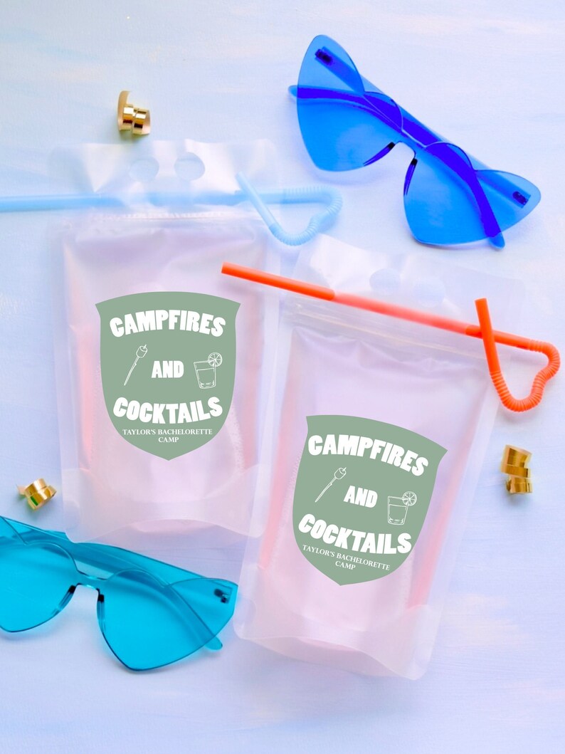 Bachelorette Camp Drink Pouches Bachelorette Weekend Booze - Etsy