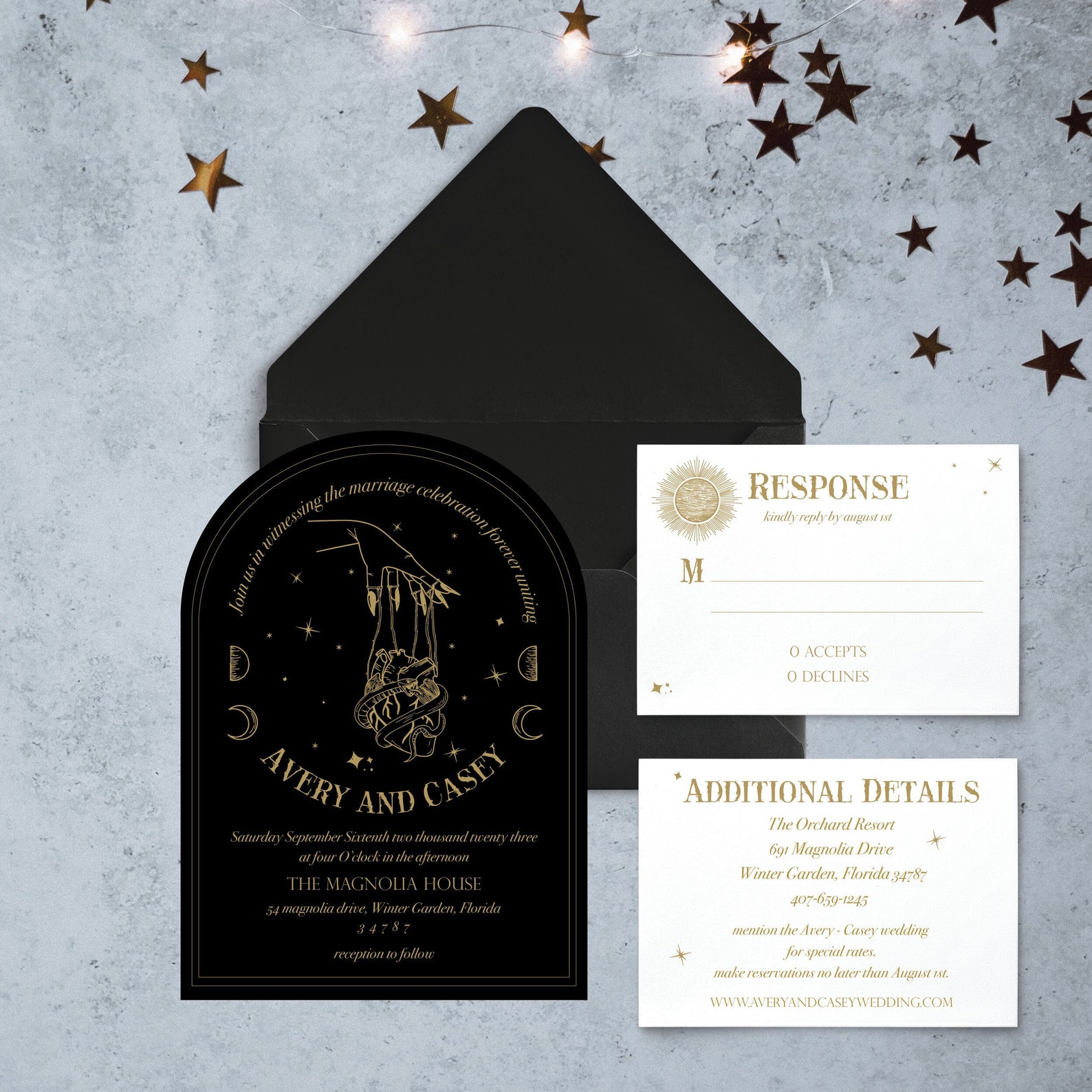 Celestial Starry Night Wedding Invitation Witchy Wedding - Etsy