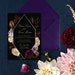Dark Floral Wedding Invitation Purple Moody Invitation Black Botanical ...