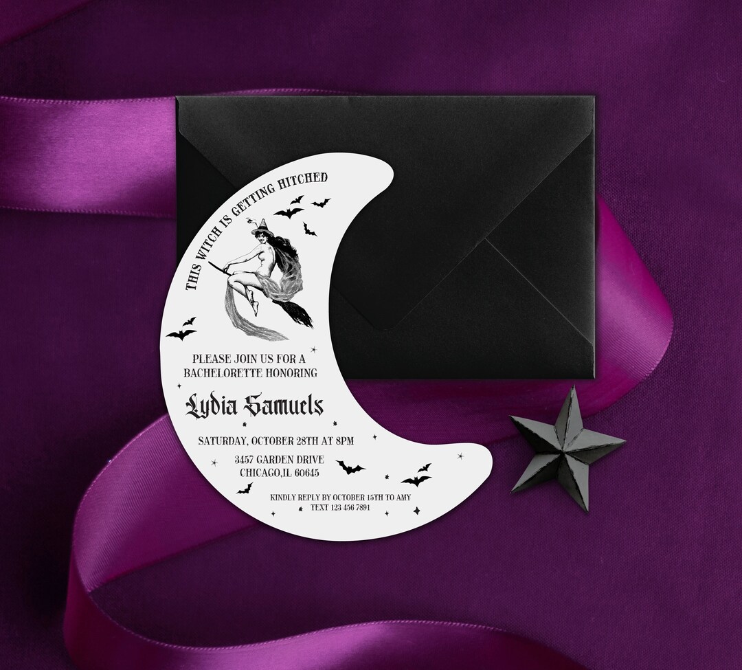 Witch Bachelorette Invitation| Halloween Bachelorette Invite| Brides ...