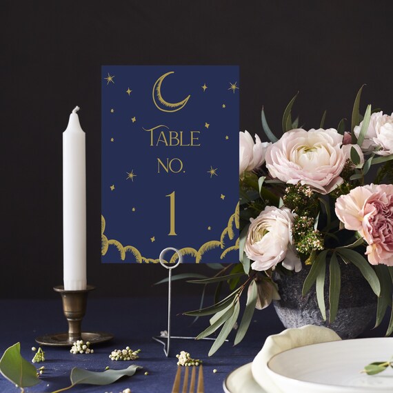 Celestial Wedding Table Numbers Starry Night Table Numbers - Etsy