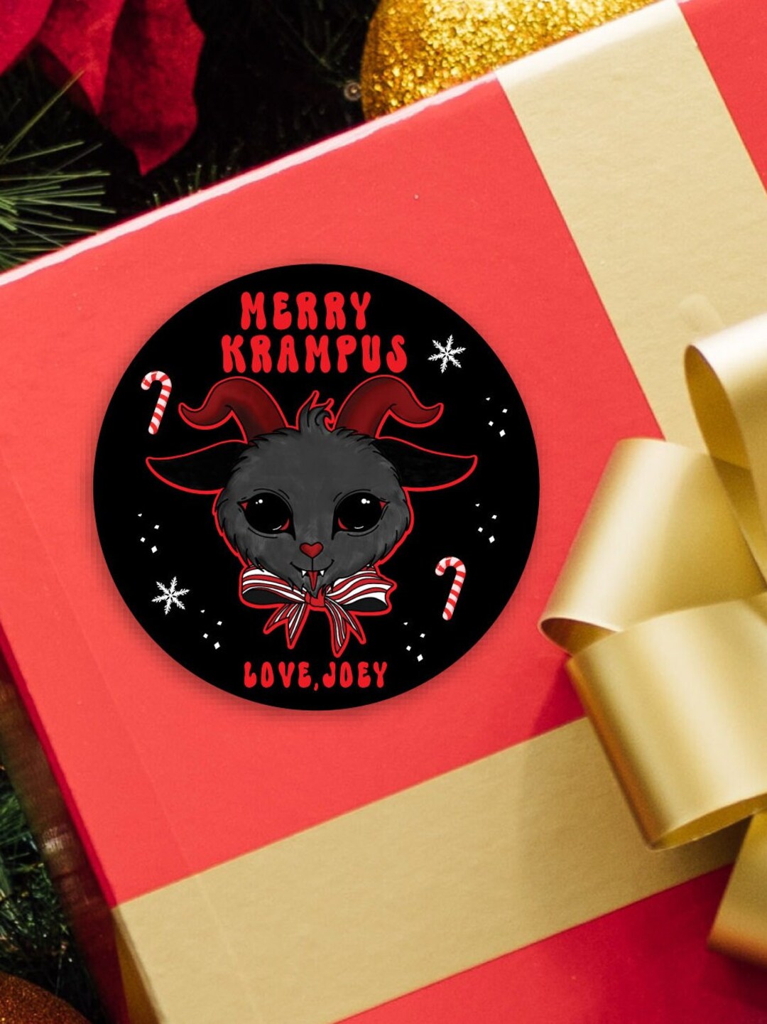 Merry Krampus Gift Stickers | Cute Krampus Christmas Gift Labels ...
