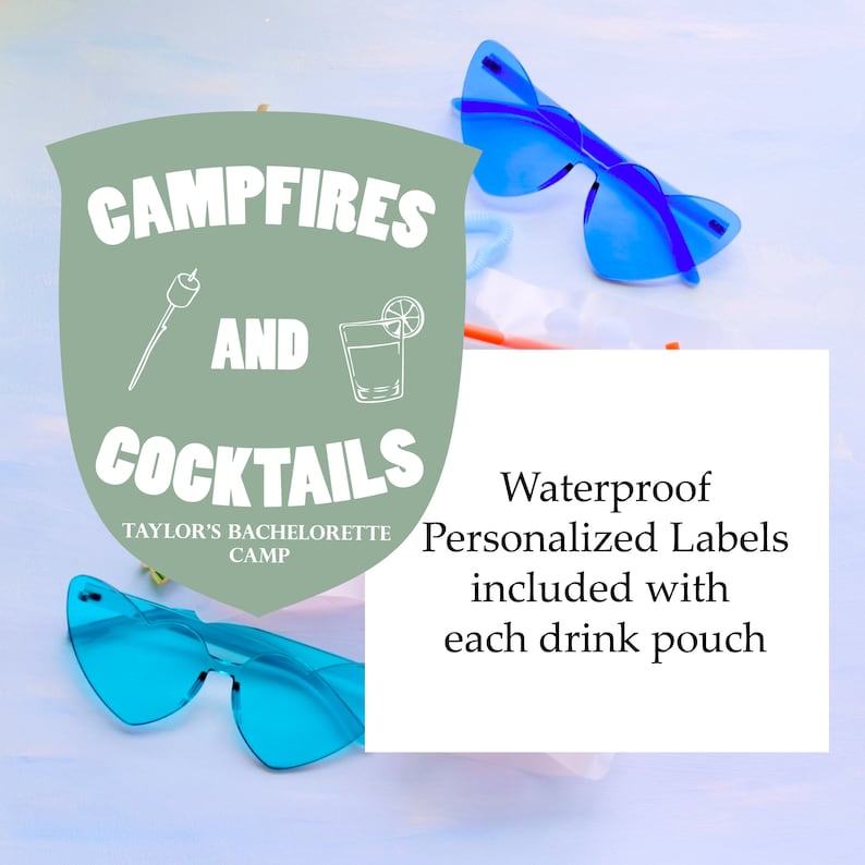 Bachelorette Camp Drink Pouches Bachelorette Weekend Booze - Etsy