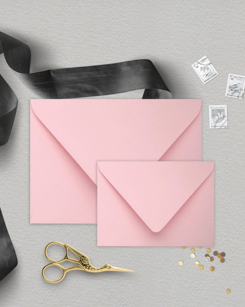 Candy Pink Envelopes Matte Pink Envelopes Light Pink - Etsy