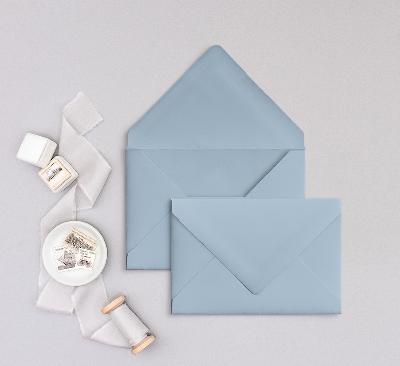 Dusty Blue Matte Envelopes A7.5 Blue Envelopes Light Blue | Etsy