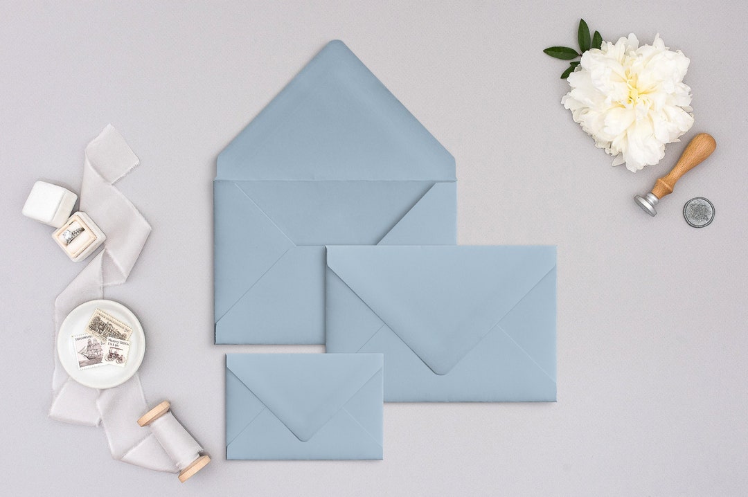 Dusty Blue Matte Envelopes| A7.5 Blue Envelopes| Light Blue Envelopes ...