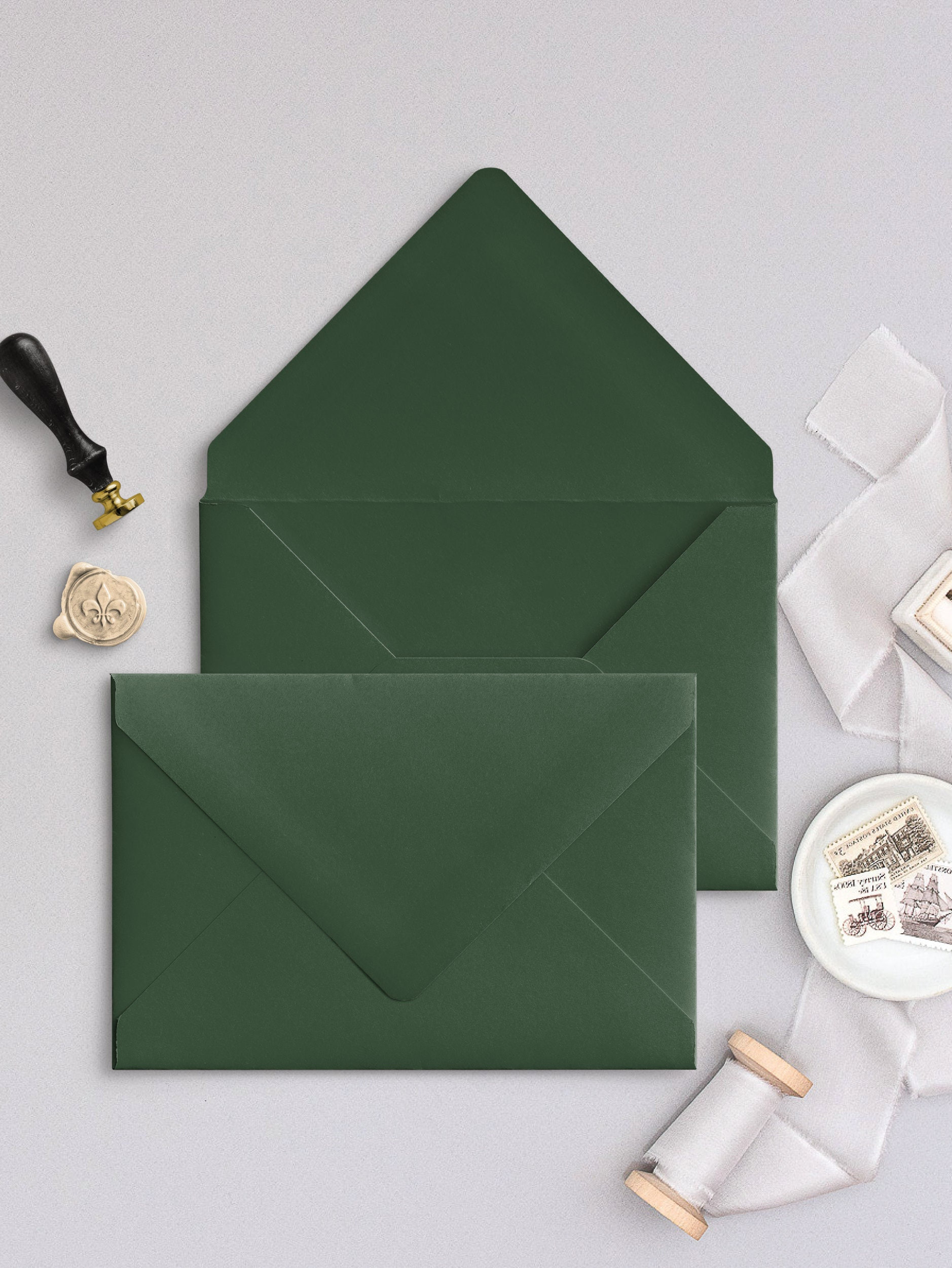 Forest Green Envelopes Dark Green A7.5 Envelopes Jungle - Etsy