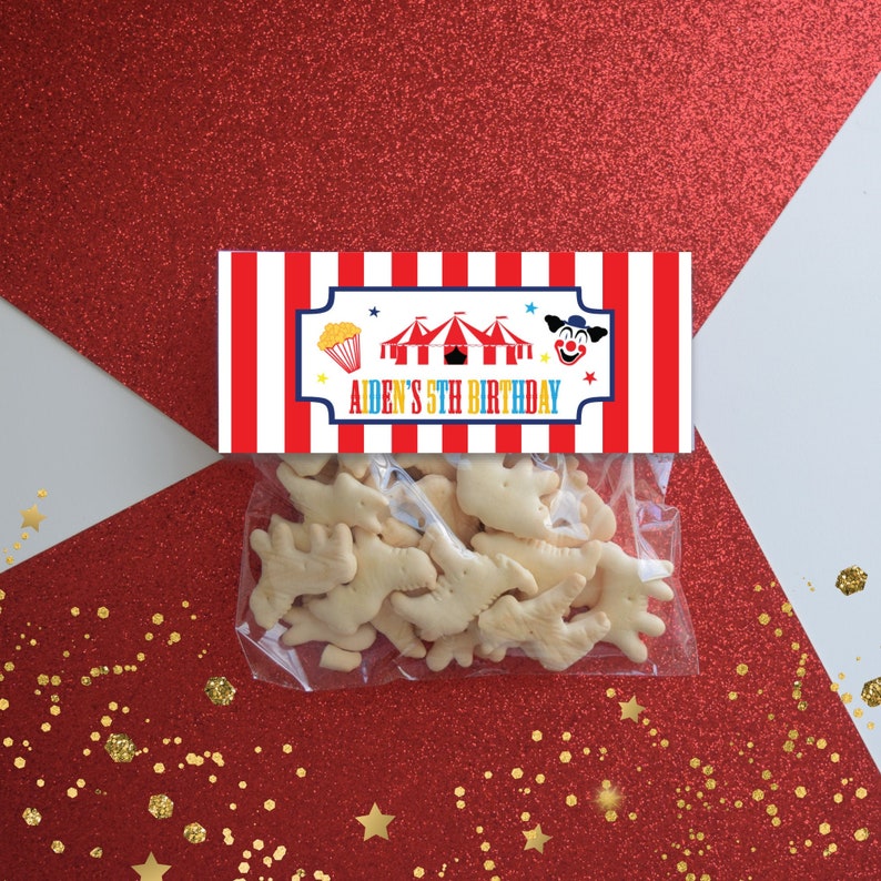 Circus Treat Bag Topper Carnival Party Bag Labels Circus - Etsy