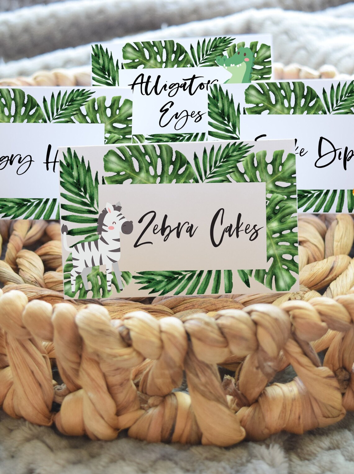 Printed Jungle Place Cards Jungle Food Tent Cardssafari - Etsy
