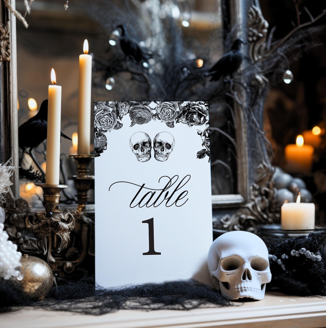 Skull Wedding Table Numbers| Gothic Table Numbers|till Death Table ...