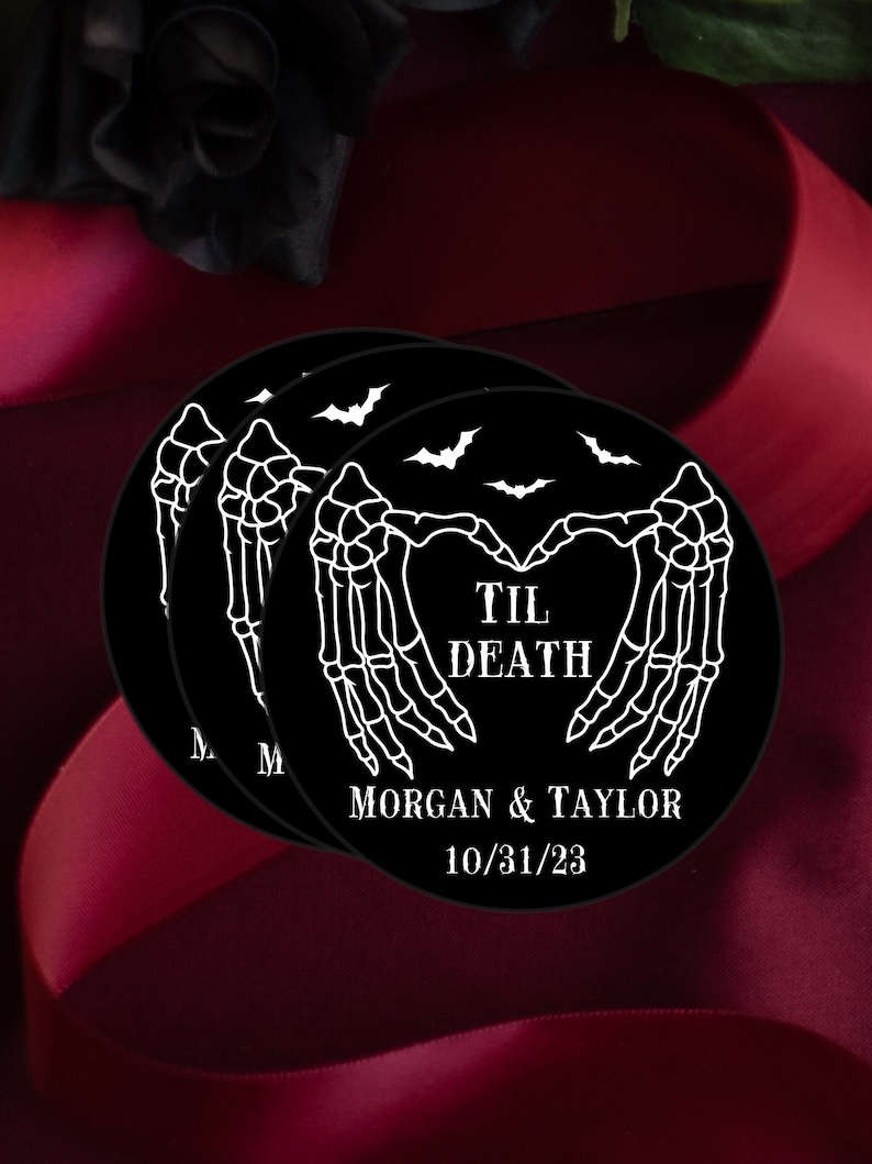 Gothic Wedding Favor Stickers Til Death Do Us Part Stickers - Etsy