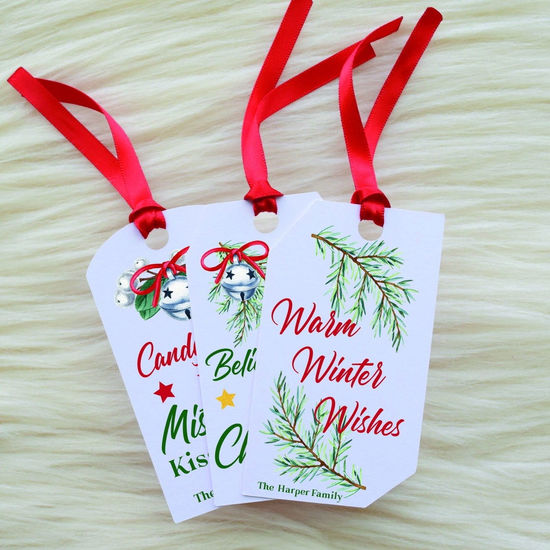 Personalized Holiday Gift Tags Mistletoe Gift Tags Personalized ...