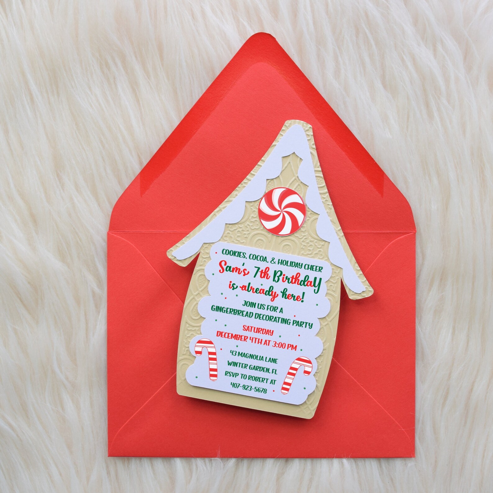 Gingerbread House Invitation Christmas Cookie Party - Etsy
