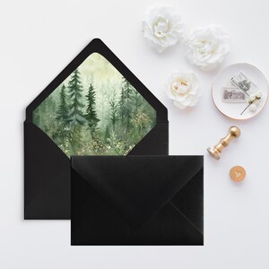 Forest Field Lined Envelopes| Watercolor Forest Envelope| Woodland ...