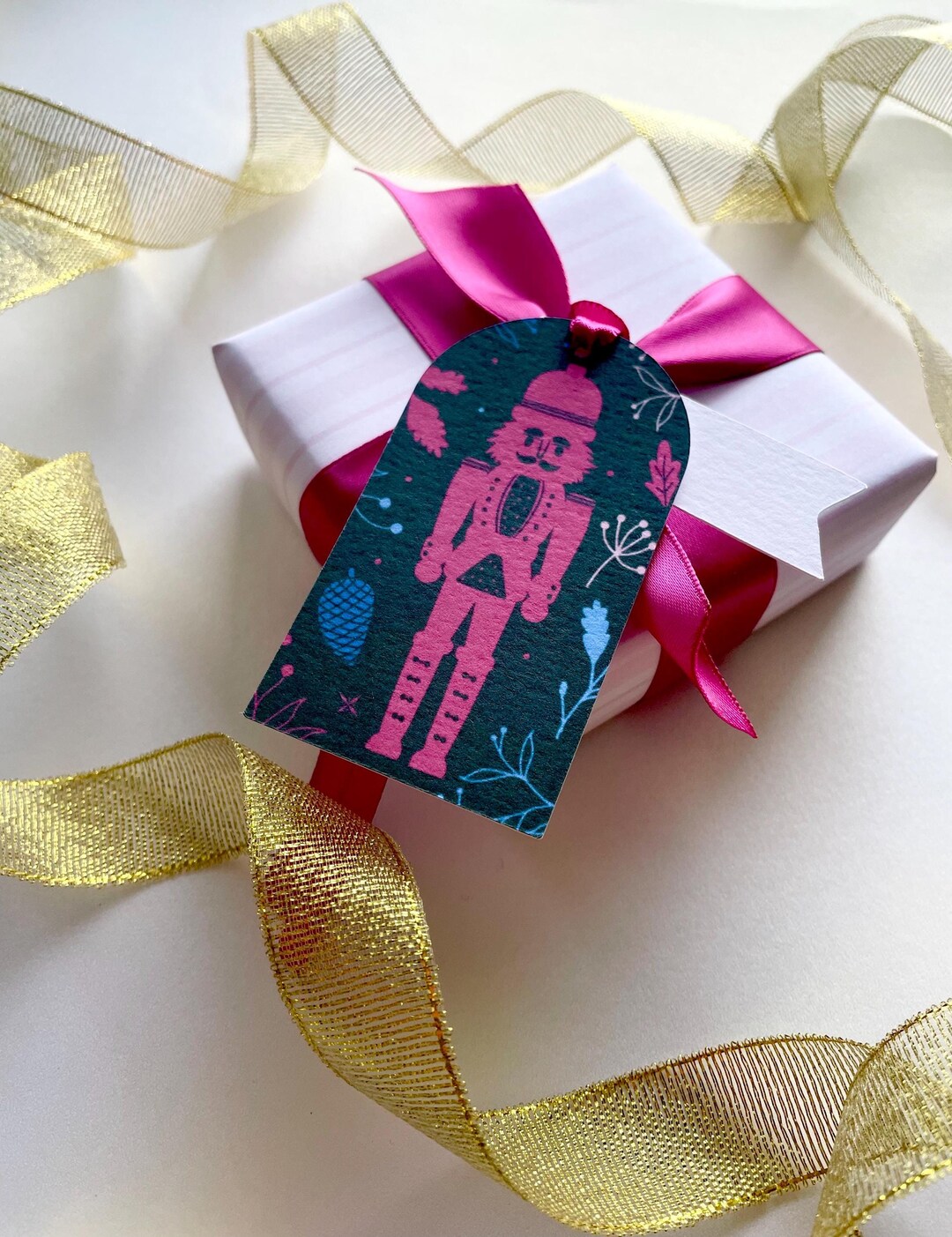 Black Christmas Gift Tags| Nutcracker Gift Tag Set| Pink and Black ...