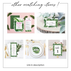 Printed Tropical Menu Card | Monstera Leaf Shaped Menu Cards| Palm Leaf ...