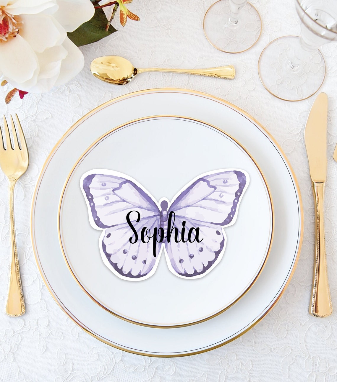 Butterfly Place Cards Butterfly Die Cut Seating Cards Purple | Etsy