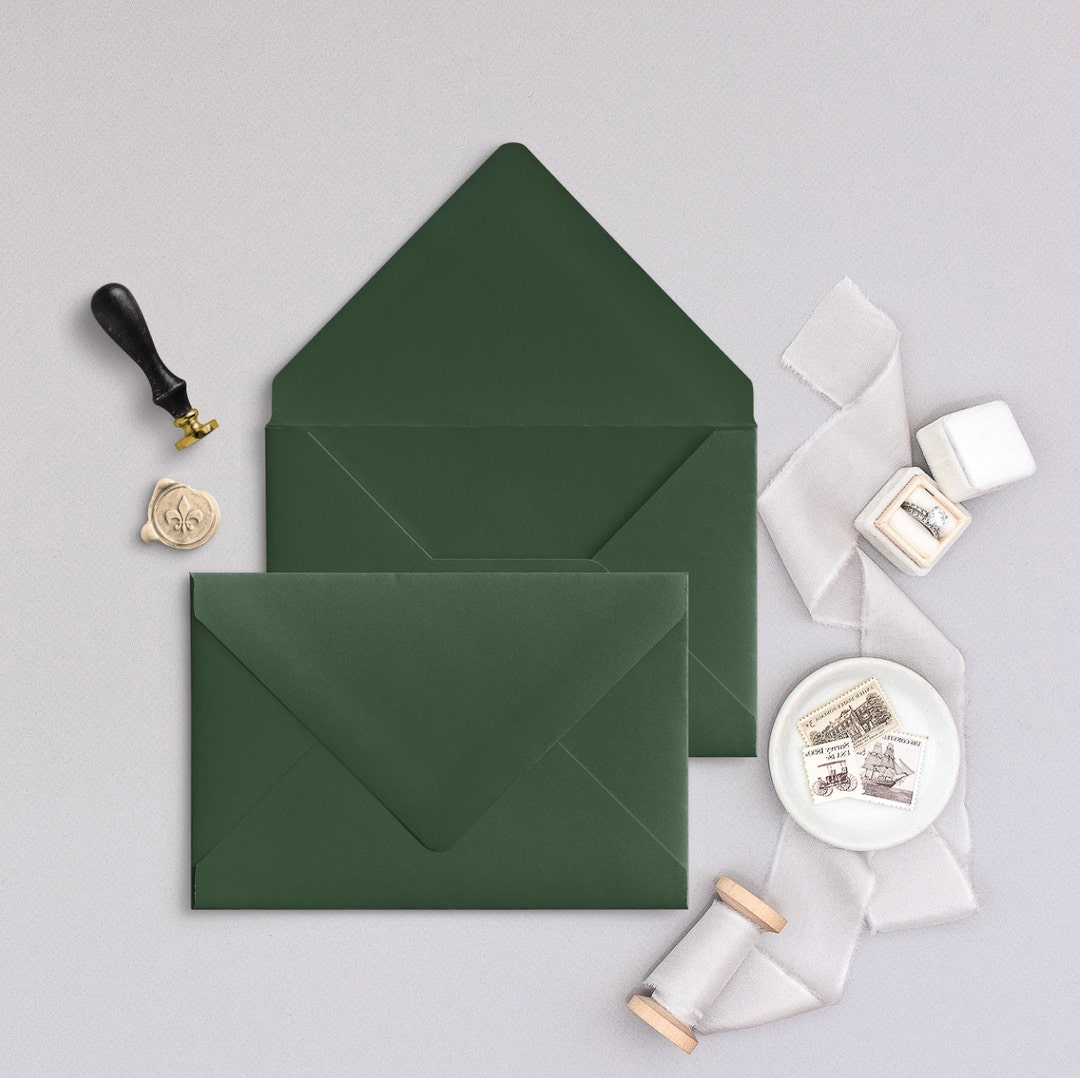 Forest Green Envelopes| Dark Green A7.5 Envelopes| Matte Green ...