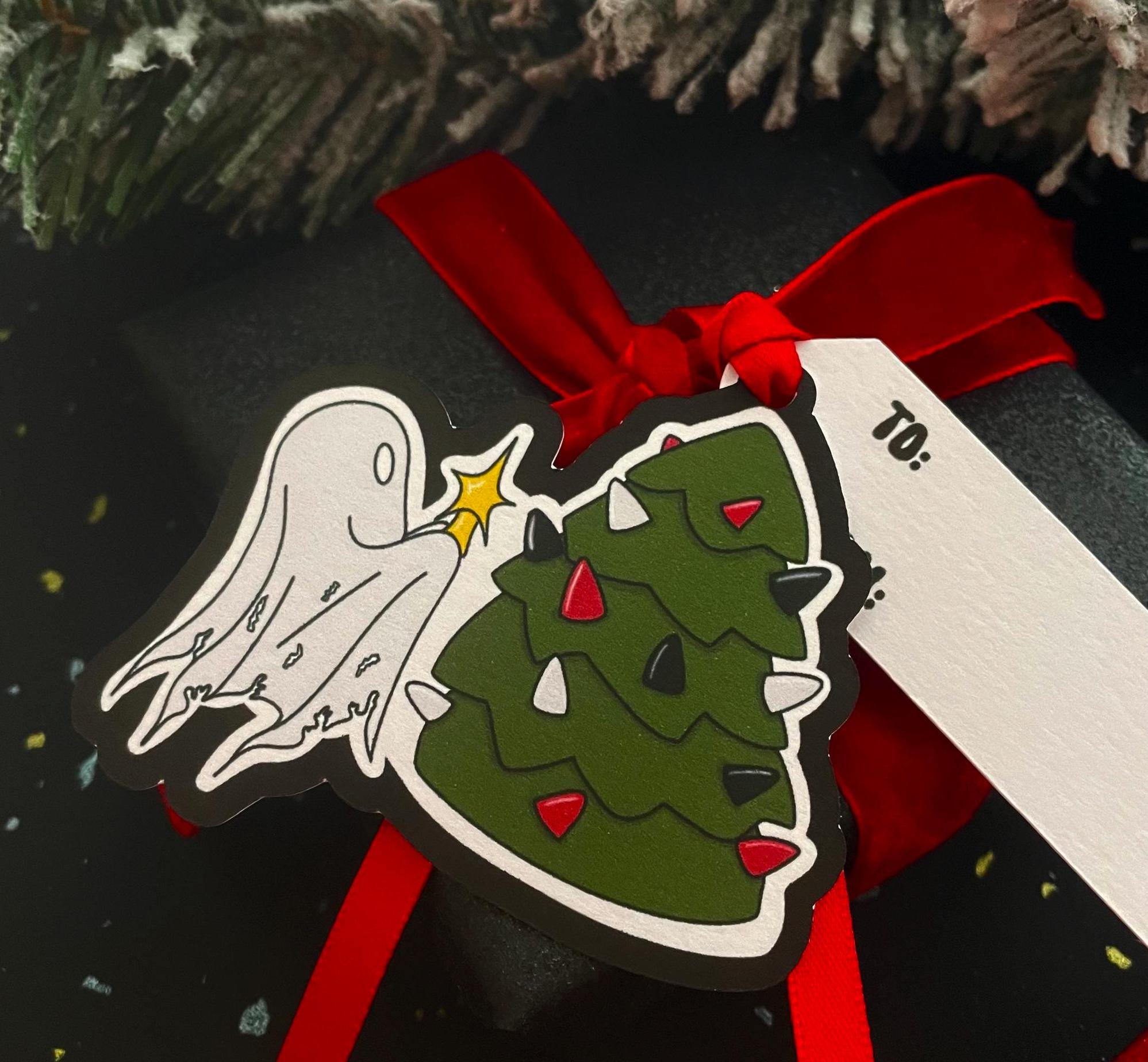 Christmas Ghost Gift Labels | Spooky Christmas Spirit | Festive Ghost ...