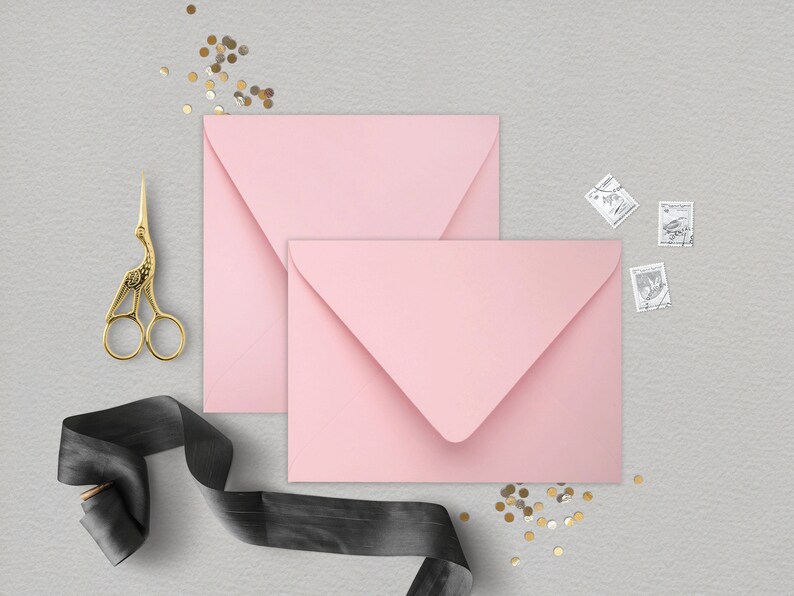 Candy Pink Envelopes Matte Pink Envelopes Light Pink - Etsy