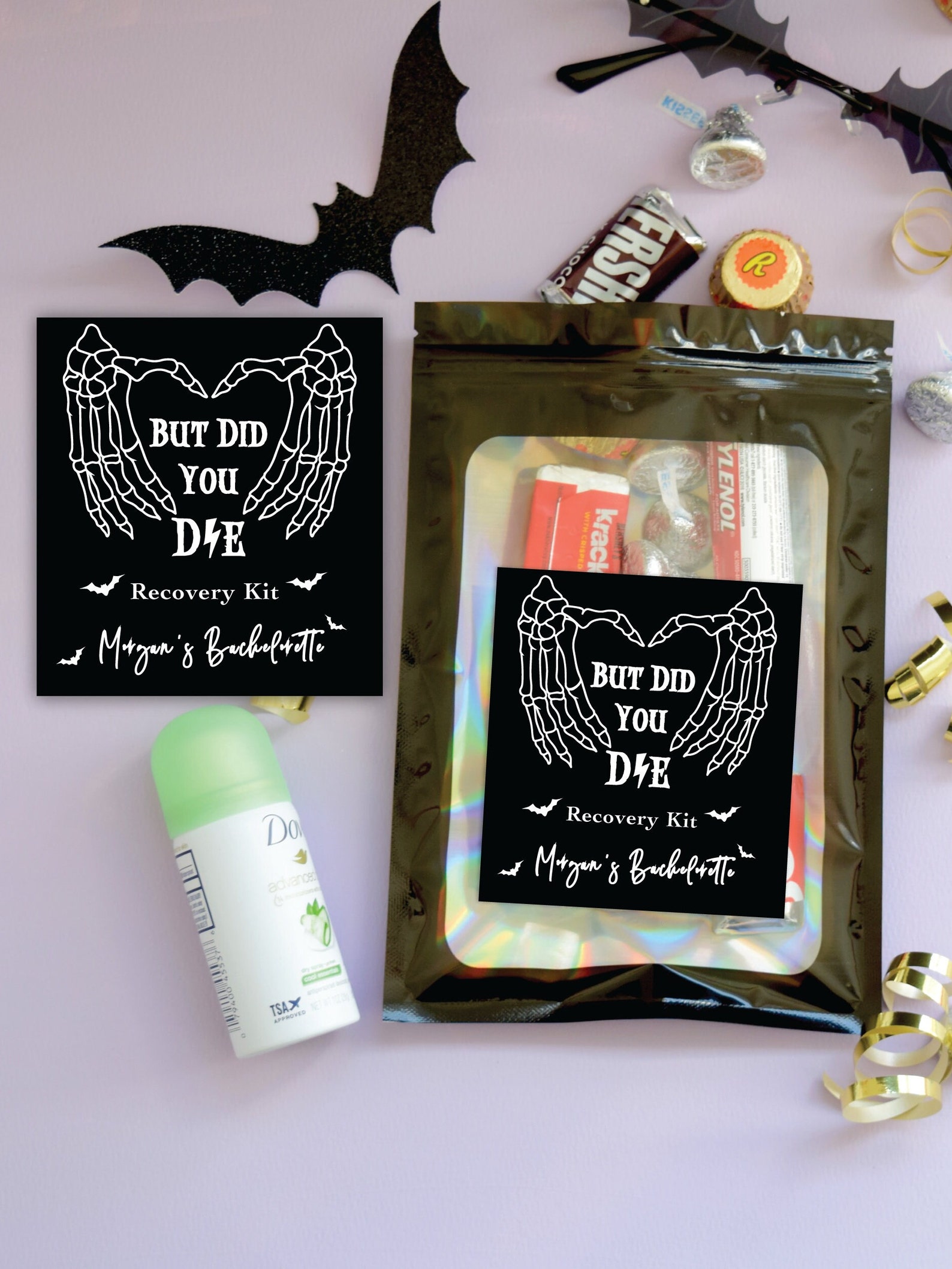 Halloween Bachelorette Recovery Kit Bags | but Did You Die Hangover ...