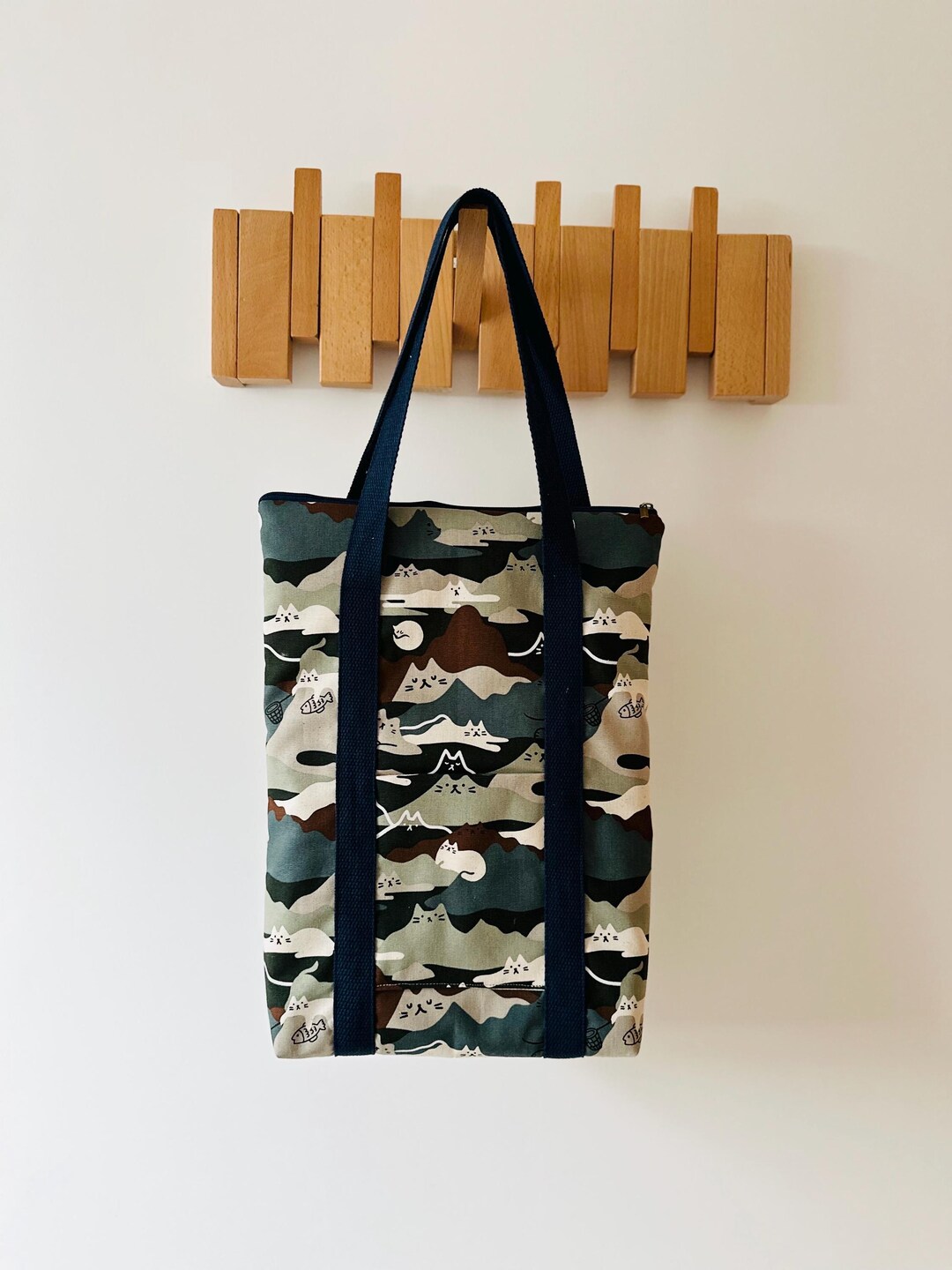 Japanese Print Convertible Backpack Tote: Handmade Fabric Bag - Etsy