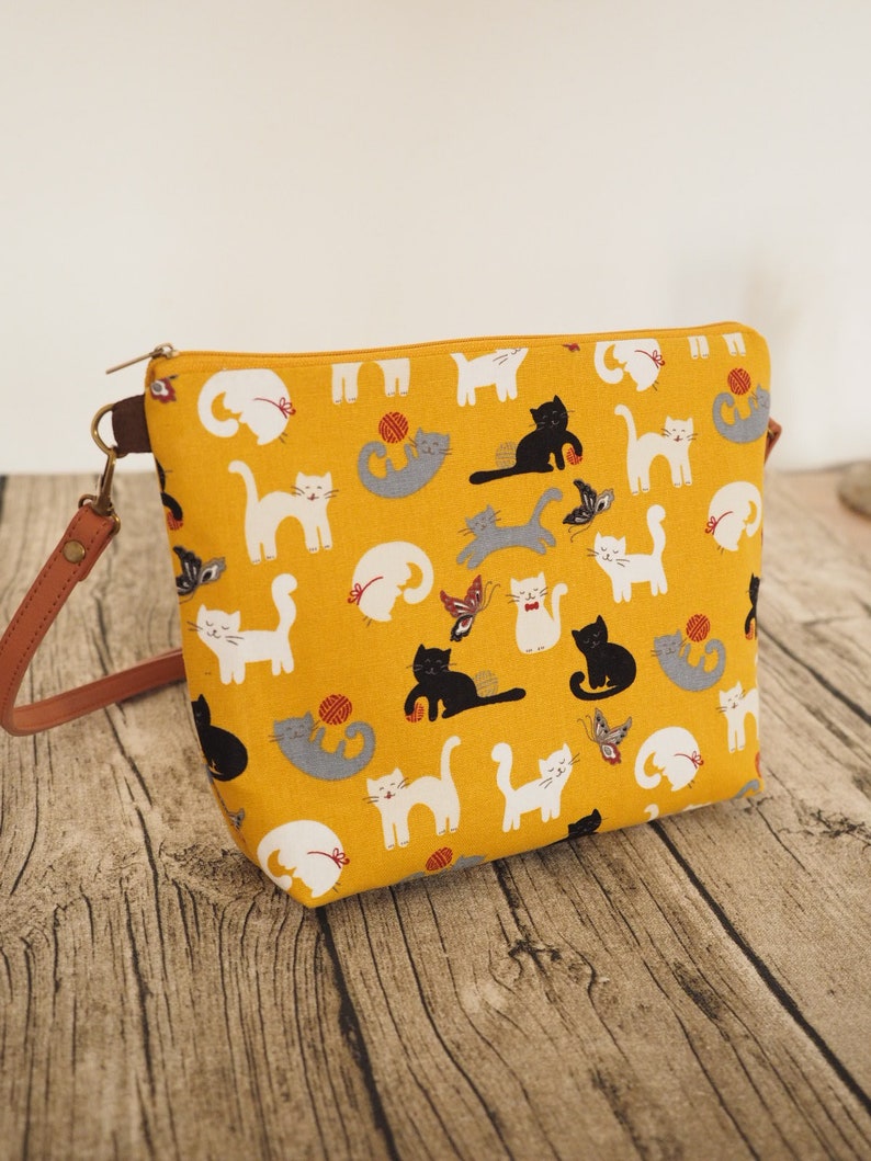 Japanese Cute Cat Crossbody Bag, Handmade Zipper Sling Bag - Etsy