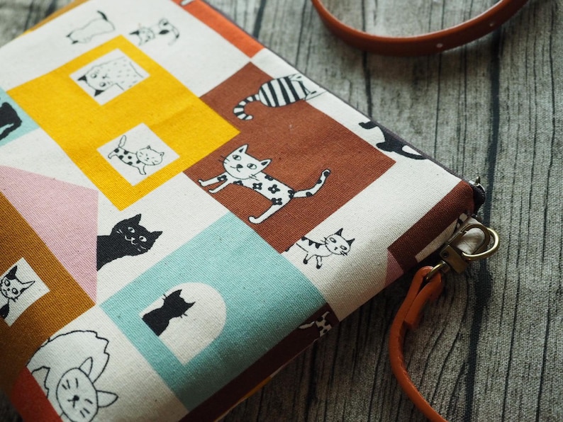 Japanese Cute Cat Crossbody Bag, Handmade Zipper Sling Bag - Etsy