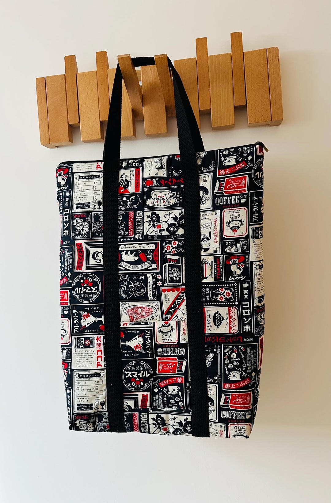 Japanese Print Convertible Backpack Tote: Embroidered Name Option - Etsy