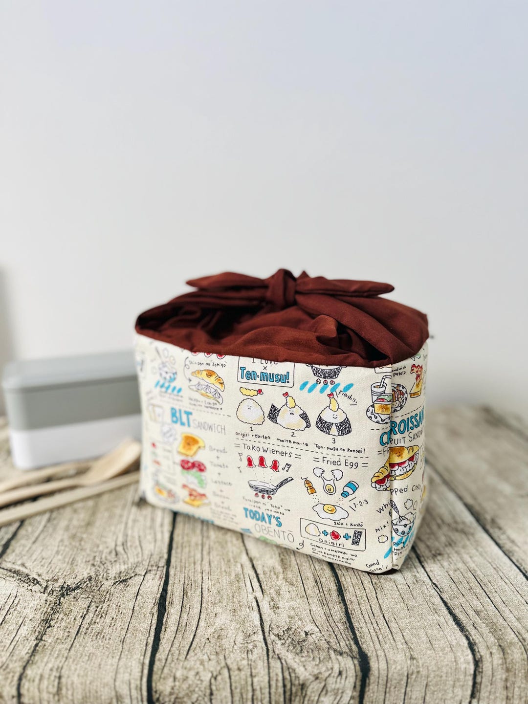 Japanese Cute Cartoon Cat Lunch Box Bag Bento Bag, With Unique Bow ...