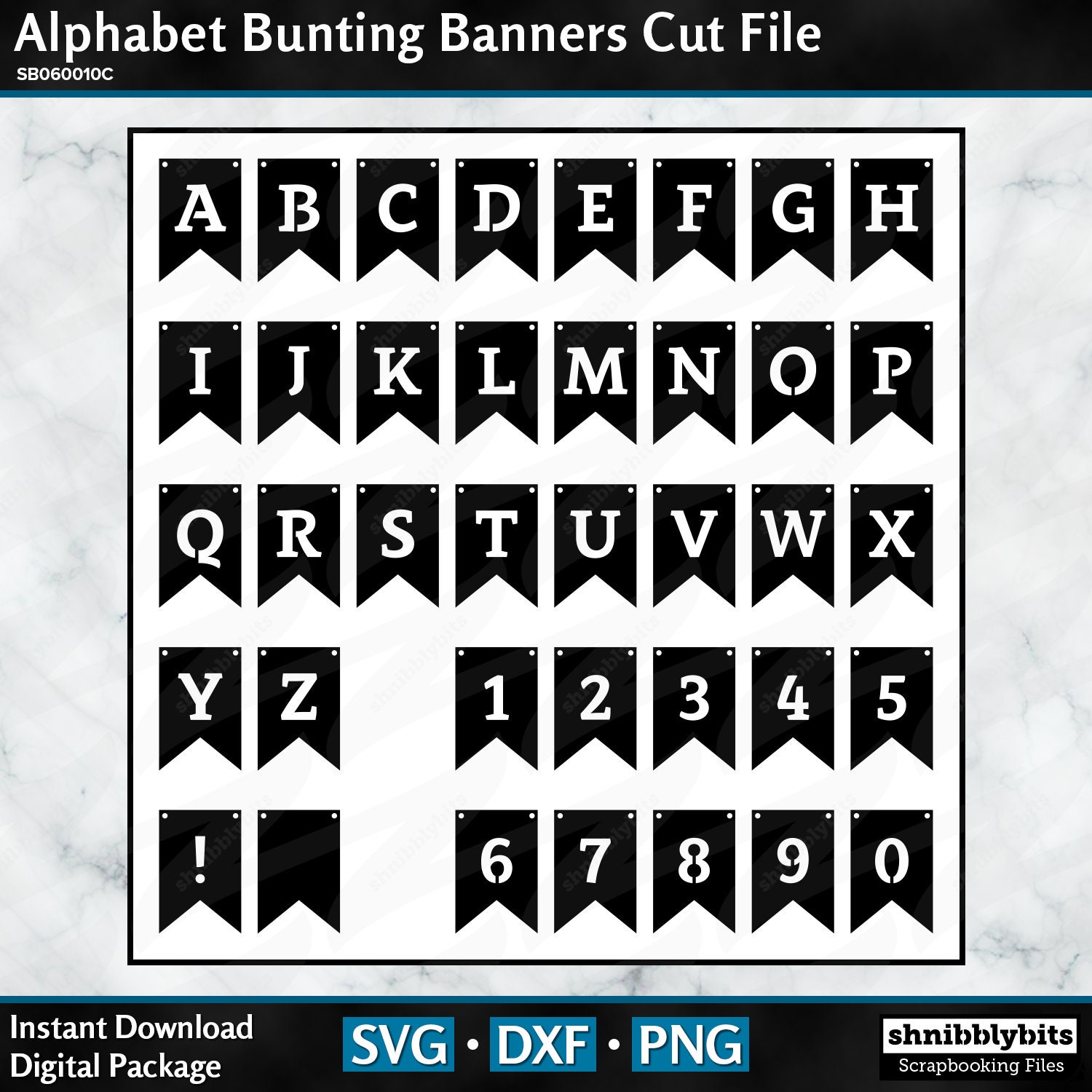 Alphabet Bunting Banners Cut File Digital download cut file | Etsy