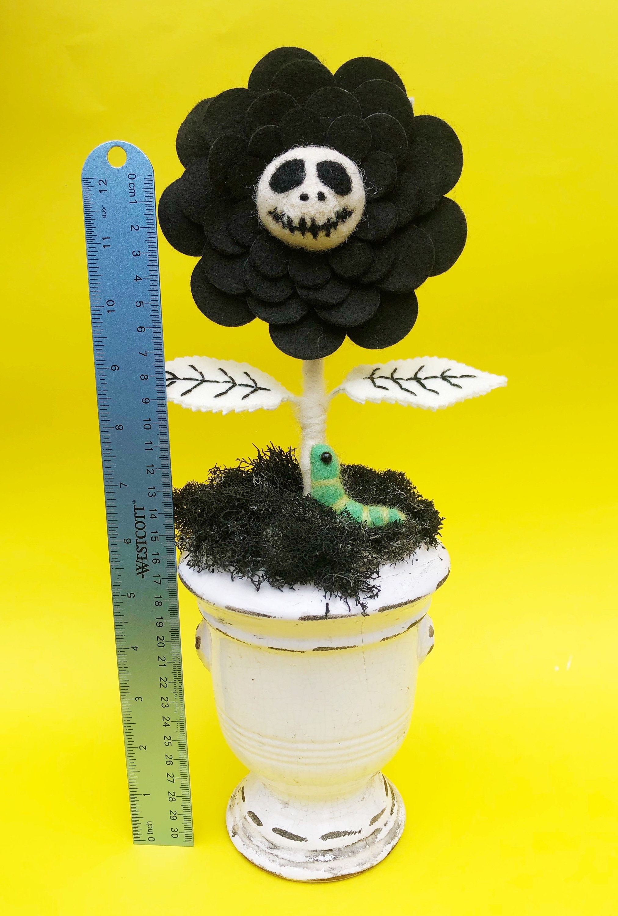 Spooky Skeleton Flower Sculpture Artificial Flower | Etsy