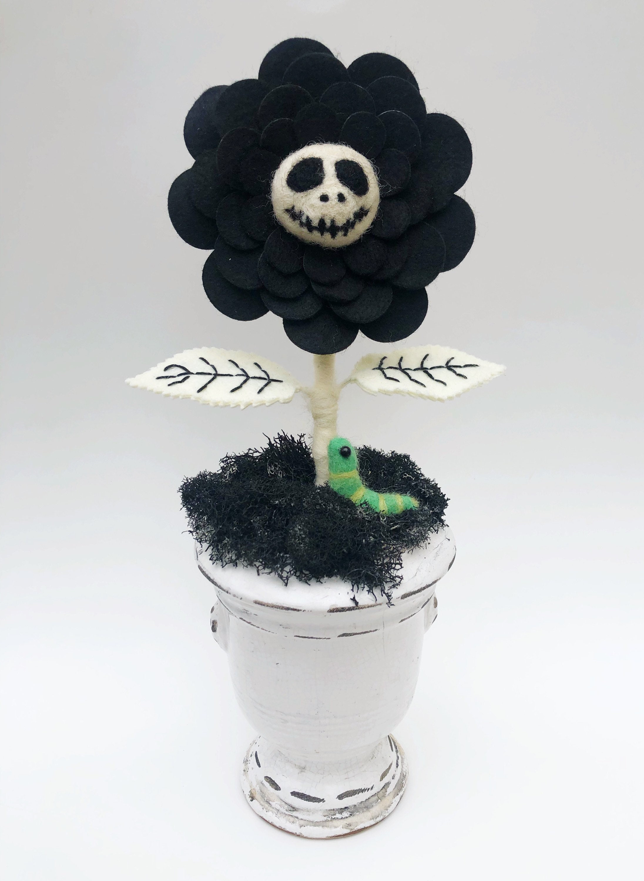 Spooky Skeleton Flower Sculpture Artificial Flower | Etsy